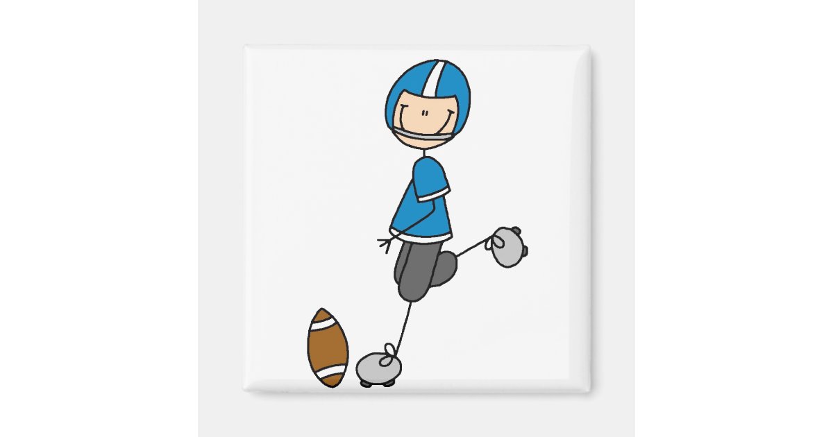 Blue Football Player Magnet | Zazzle