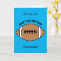 Blue Football Sport 9th Birthday Card | Zazzle