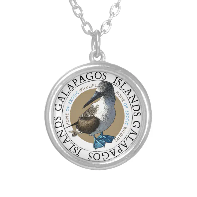 Blue Footed Booby Silver Plated Necklace | Zazzle