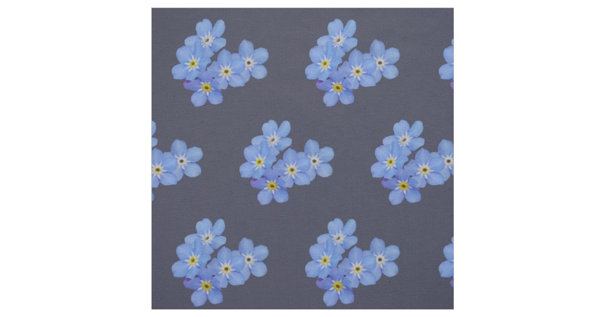 Blue Forget-me-not Fabric | Zazzle