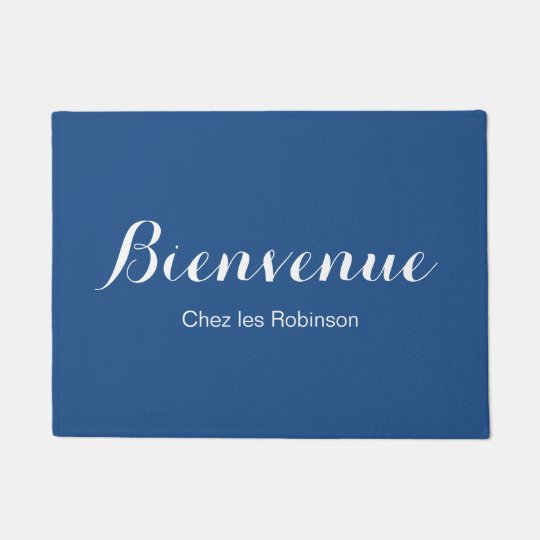 Blue French Bienvenue Welcome Mat | Zazzle.com