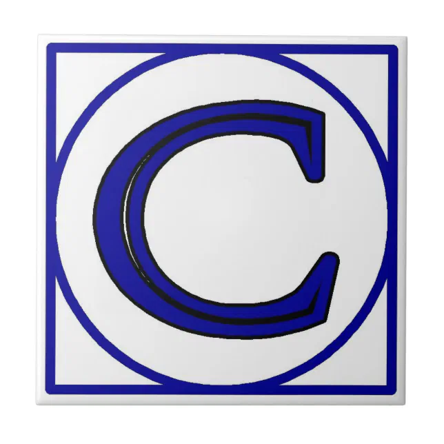 Blue French Letter House Number Tiles | Zazzle