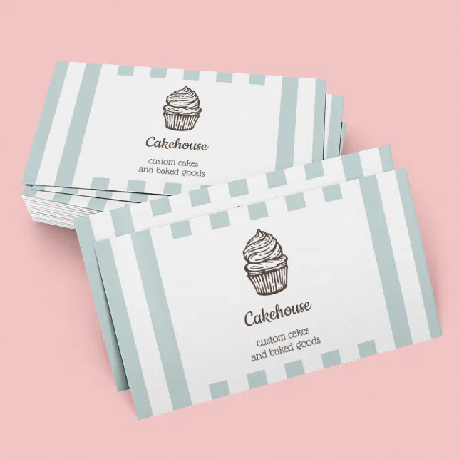Blue French Style Cake Shop Business Card | Zazzle