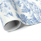 Blue French Toile de Jouy Vintage Style Elegant Wrapping Paper | Zazzle