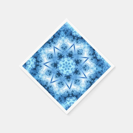 Blue Frozen Ice Crystals Napkins | Zazzle