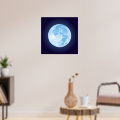 Blue Full Moon Poster | Zazzle