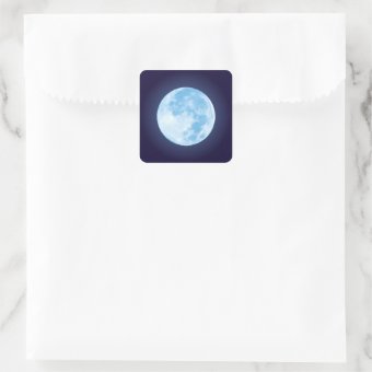 Blue Full Moon Sticker | Zazzle