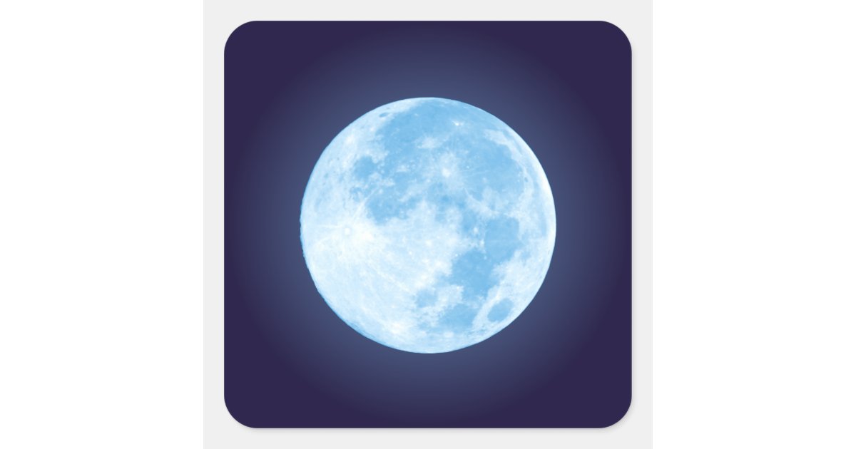 Blue Full Moon Sticker | Zazzle