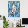 Blue Galaxy Fairy Art by Molly Harrison Poster | Zazzle