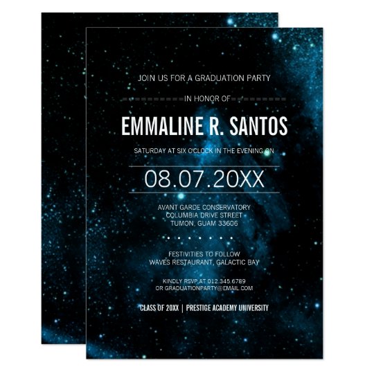 Blue Galaxy Graduation Party Invite | Zazzle.com