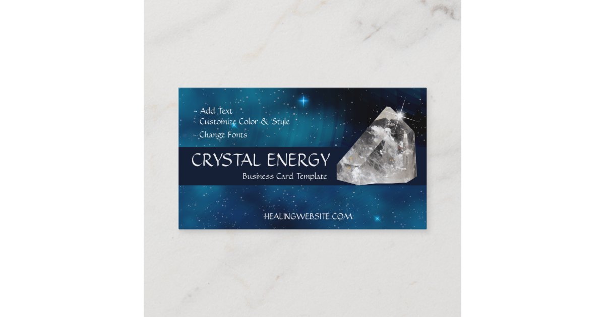 Blue Galaxy Healing Quartz Energy Business Card | Zazzle