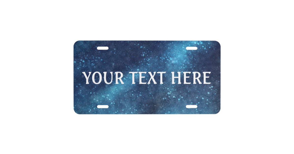 Blue Galaxy Sparkle Abstract Personalized License Plate | Zazzle
