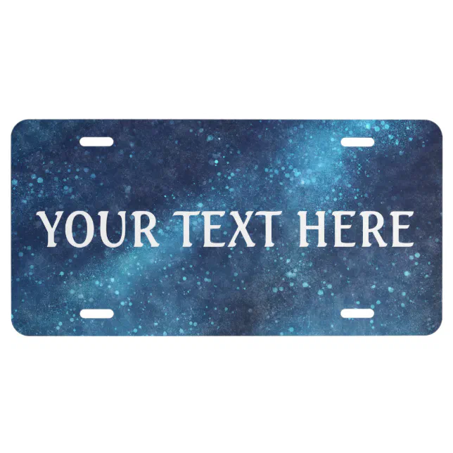Blue Galaxy Sparkle Abstract Personalized License Plate | Zazzle