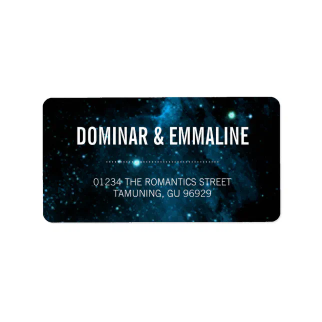 Blue Galaxy Wedding Address Labels | Zazzle