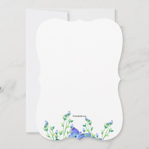 Blue Garden Flowers Invitation | Zazzle