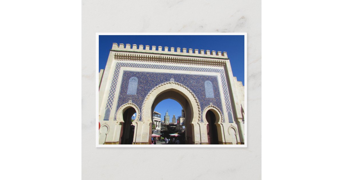 blue gate morocco postcard | Zazzle