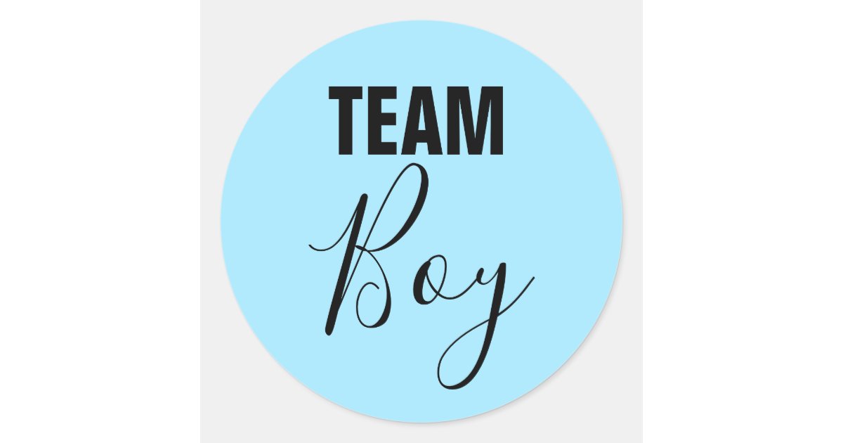 Blue Gender Reveal Team Boy Stickers | Zazzle