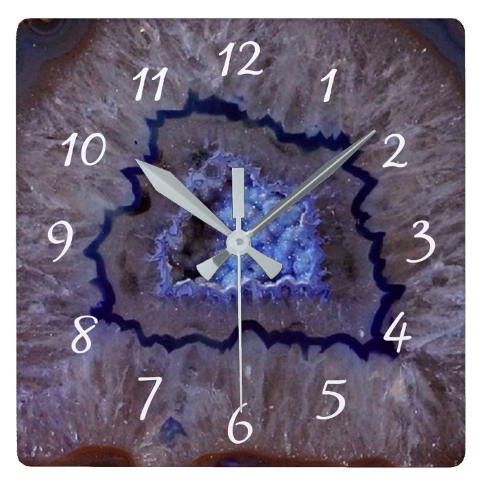 Blue Geodes Faux Stone Gem Clock | Zazzle.com