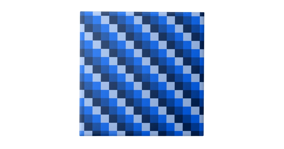 Blue Geometric Mosaic Pattern Ceramic Tile | Zazzle