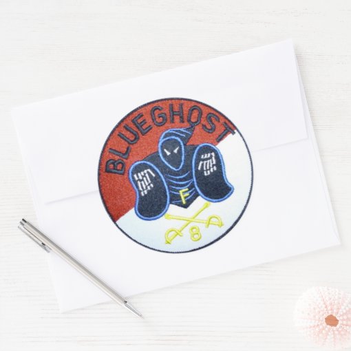 Blue Ghost patch sticker | Zazzle