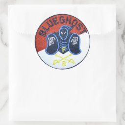 Blue Ghost patch sticker | Zazzle