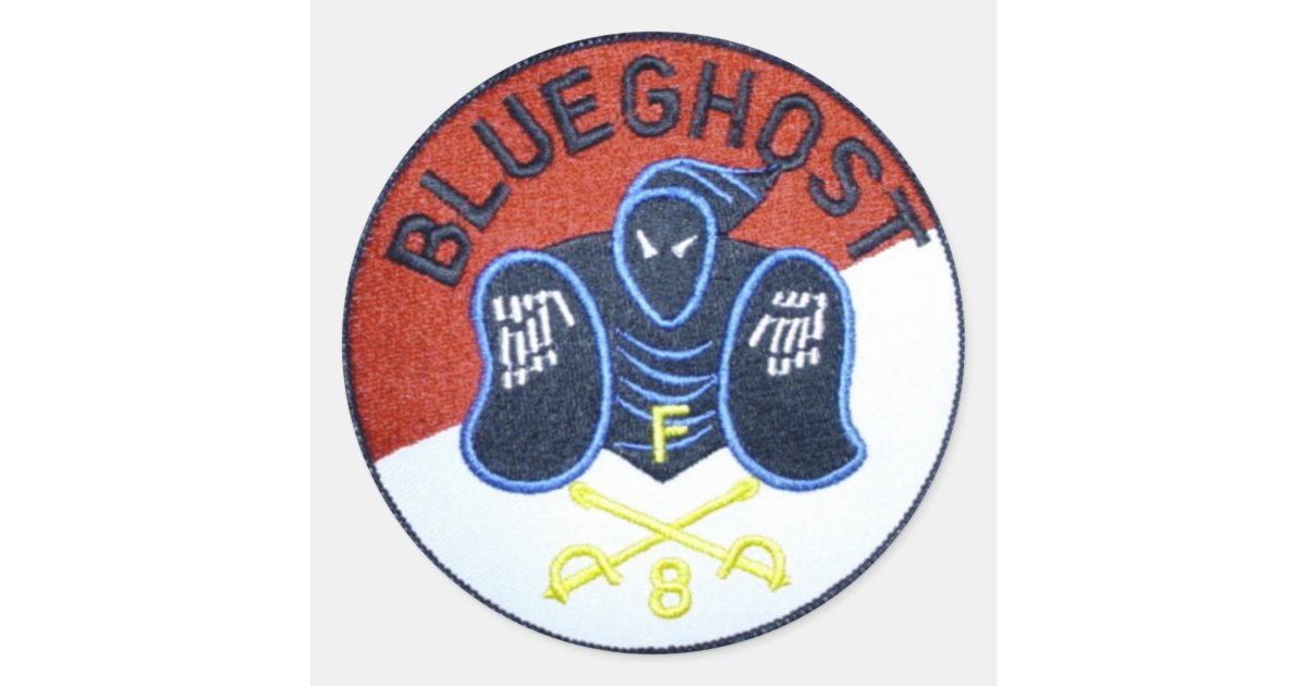 Blue Ghost patch sticker | Zazzle