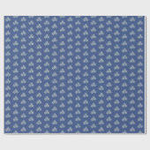Blue Gift Wrap with Pattern Stars | Zazzle