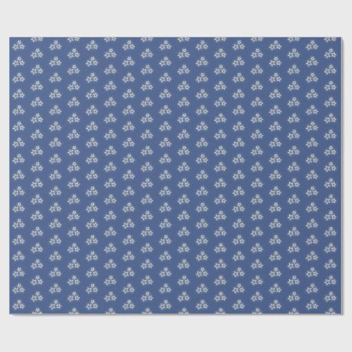 Blue Gift Wrap with Pattern Stars | Zazzle
