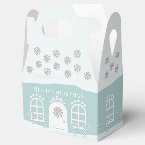 Blue Gingerbread House Christmas Holiday Favor Box | Zazzle