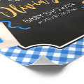 Blue Gingham BBQ Baby Shower Welcome Poster | Zazzle