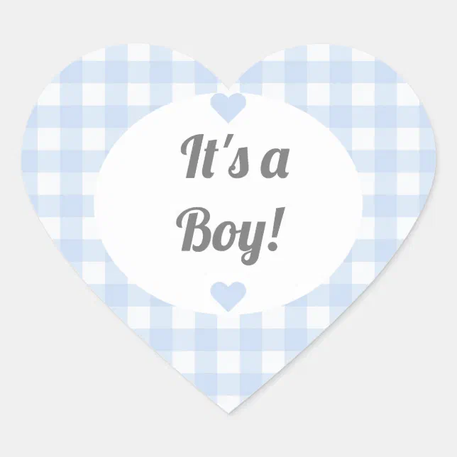 Blue Gingham Boy Baby Shower Gift Jar Label | Zazzle
