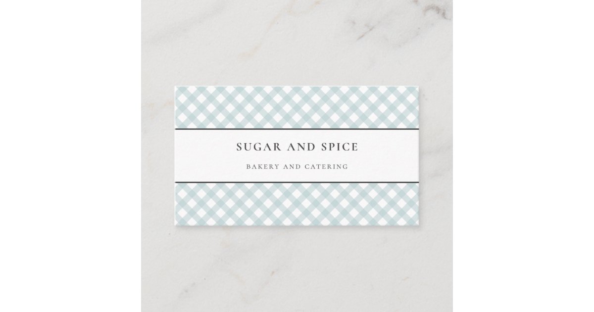 Blue Gingham Business Card | Zazzle