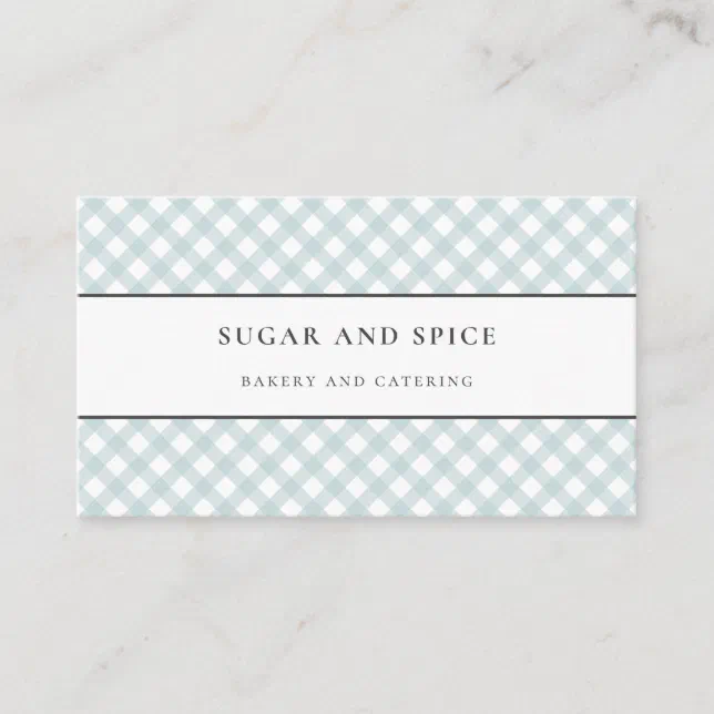 Blue Gingham Business Card | Zazzle