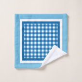 Blue Gingham Check Bath Towel Set | Zazzle