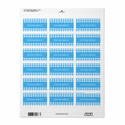 Blue Gingham Checkered Design Kitchen Label | Zazzle