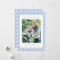 Blue Gingham Christmas Photo Holiday Card | Zazzle