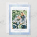 Blue Gingham Christmas Photo Holiday Card | Zazzle