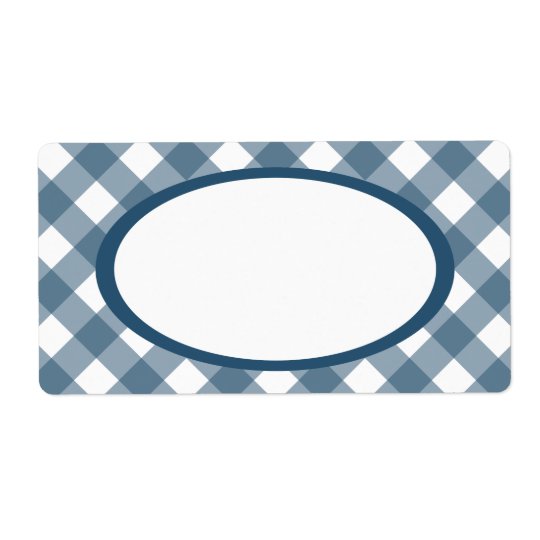 Blue Gingham Labels | Zazzle.com