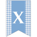 Blue Gingham Monogram Picnic Bunting Banner | Zazzle
