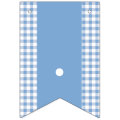 Blue Gingham Monogram Picnic Bunting Banner | Zazzle
