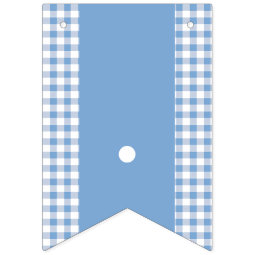 Blue Gingham Monogram Picnic Bunting Banner | Zazzle