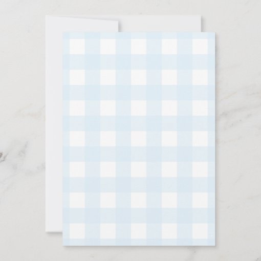 Blue Gingham Photo Birthday Invitation | Zazzle