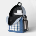 Blue Gingham Plaid Personalized Name Initials Printed Backpack | Zazzle