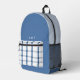 Blue Gingham Plaid Personalized Name Initials Printed Backpack | Zazzle