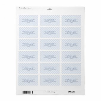 Blue gingham return address labels | Zazzle
