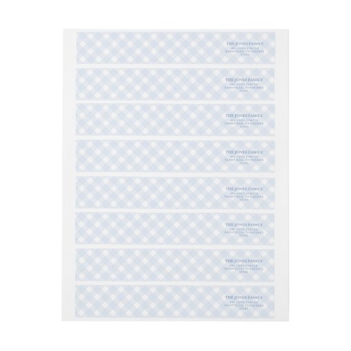 Blue Gingham Return Address Labels | Zazzle