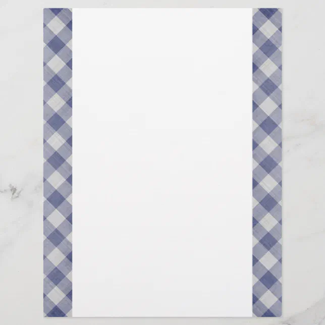 Blue Gingham Two-Sided Paper | Zazzle