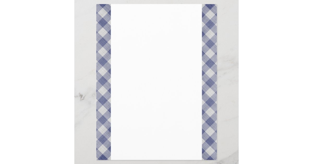 Blue Gingham Two-Sided Paper | Zazzle