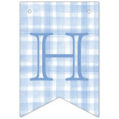 Blue Gingham Watercolor Laurel Crest Bunting Flags | Zazzle