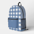 Blue Gingham Watercolor Personalized Name Initials Printed Backpack ...